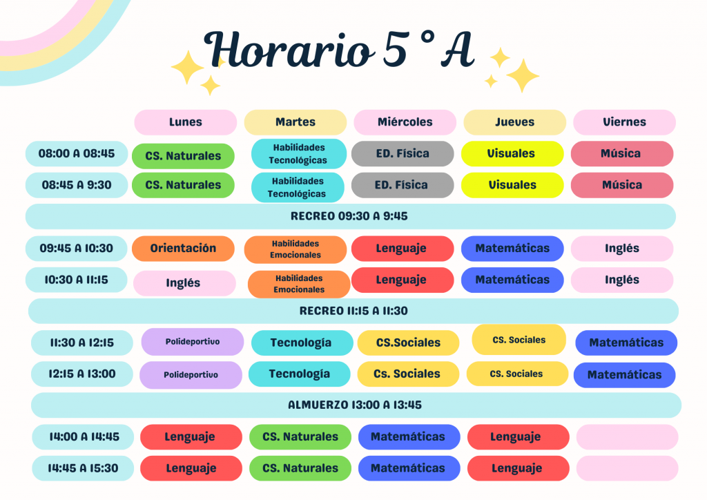 Horarios de Clases – Escuela Básica Santo Domingo