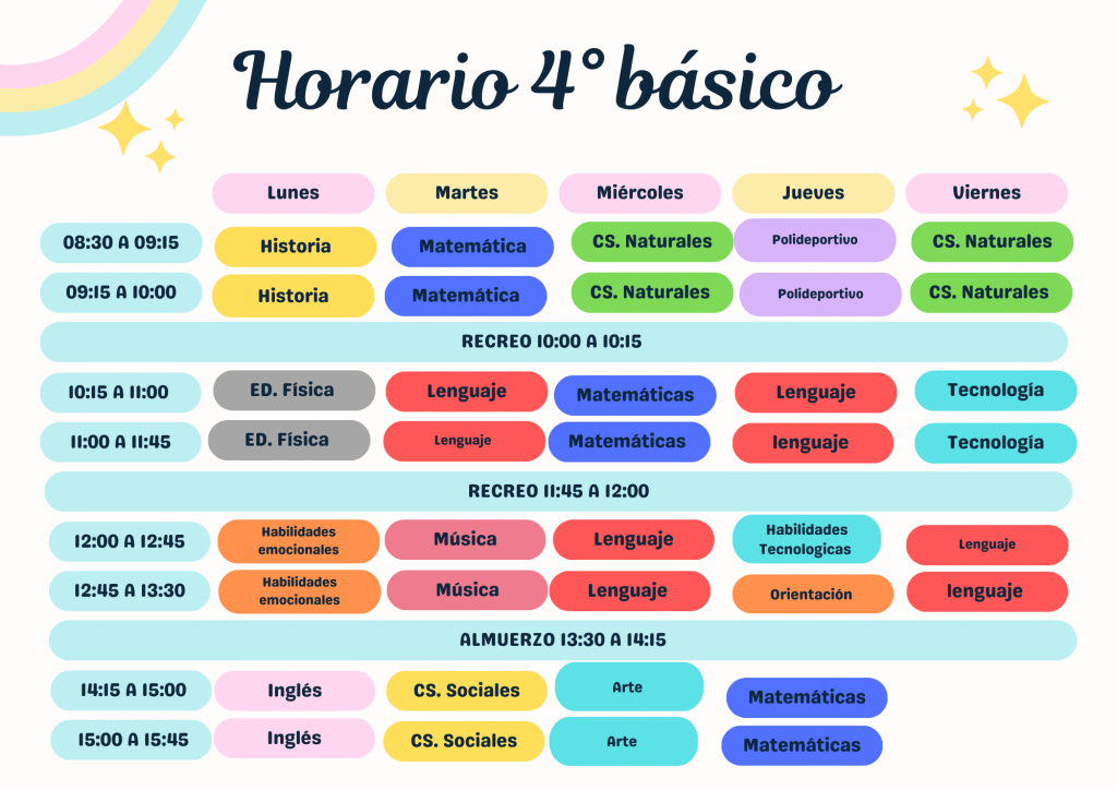 Horarios de Clases – Escuela Básica Santo Domingo
